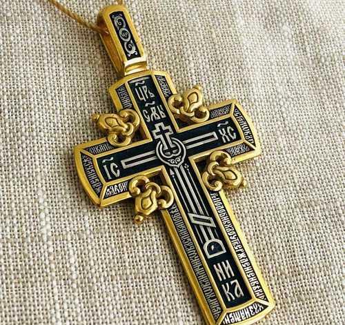 Большой Православный Крест Голгофский Серебряный С
