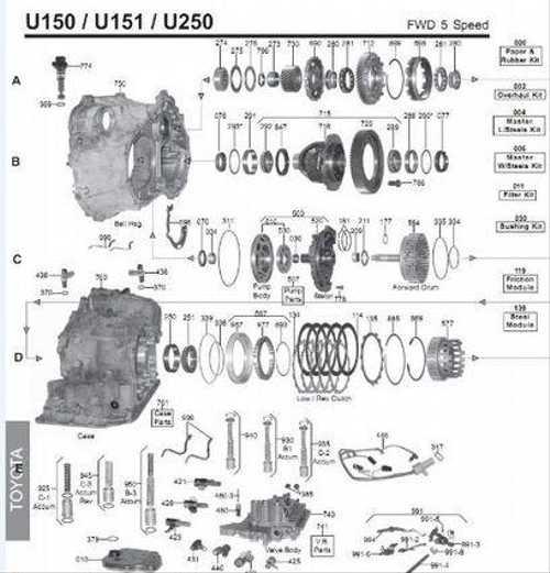 Акпп u760e схема гидроблока