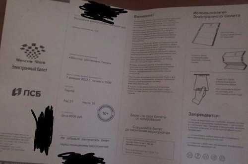 2 билета на спектакль "Гамлет"