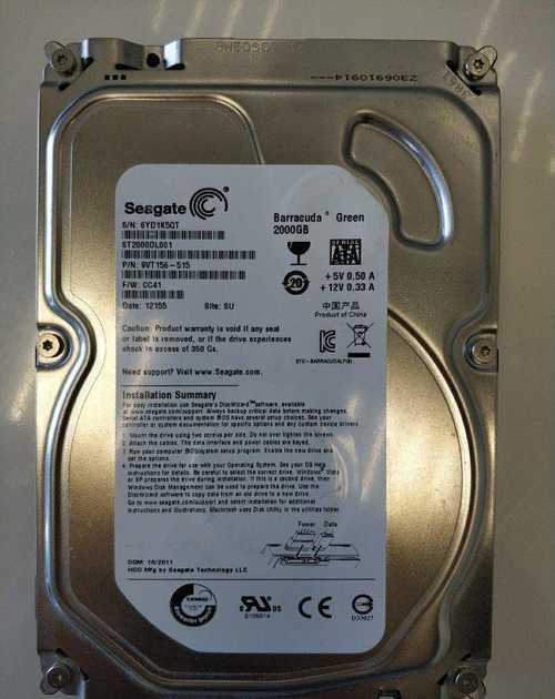 Жесткий диск Seagate Barracuda green 2tb