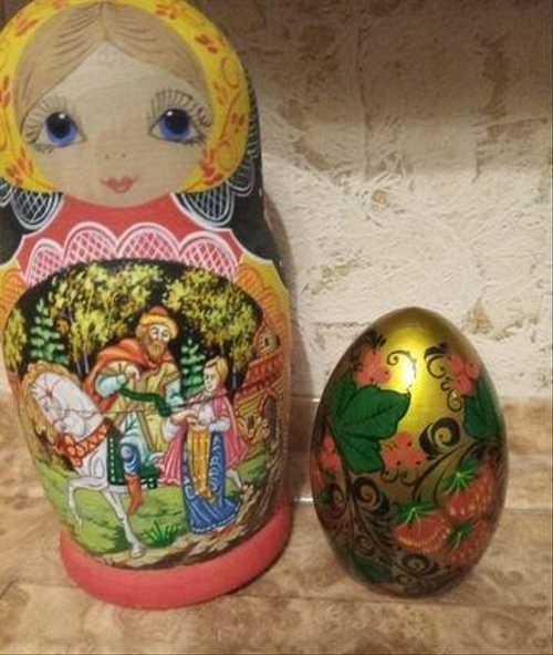 Матрешка, яйцо декоративное, живопись
