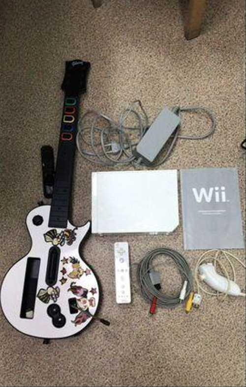 Nintendo Wii + гитара Guitar Hero