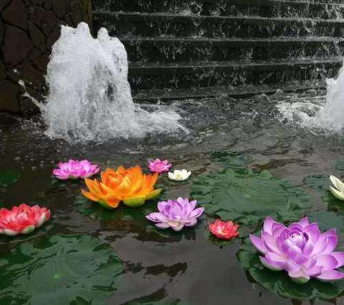 Беспроводной фонтан на солнечной батарее + цветы