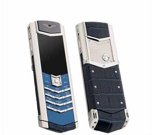 Vertu Signature S Design Navy Blue Alligator