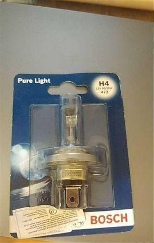 Лампа автомобильная галогенная Bosch Pure Light H4