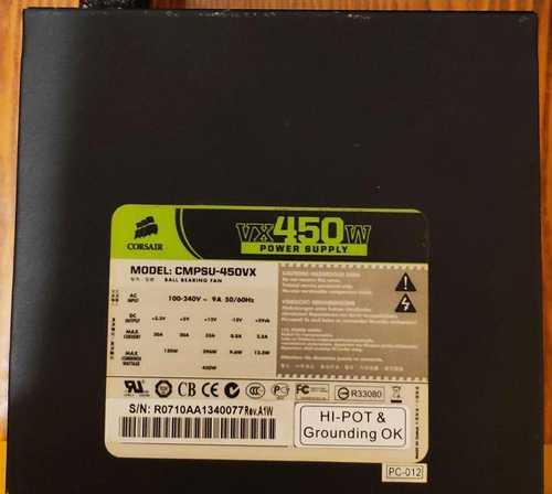 Блок питания Corsair VX450W (OEM Seasonic)