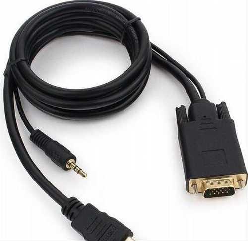 Кабель Cablexpert hdmi-VGA, 19M/15M + Jack3.5, 1,8