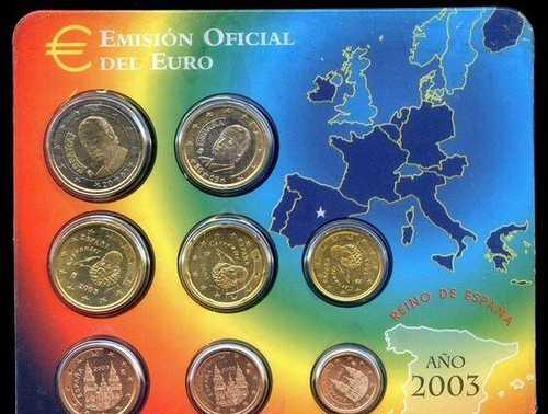 Официальный набор монет евро Испании 2003