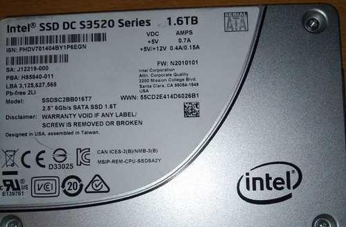 SSD DC S3520 2.5" 1.6Tb