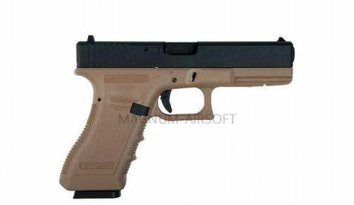 Страйкбольный пистолет KJW glock 18 GBB TAN