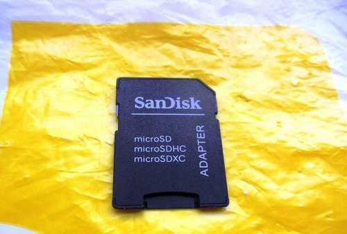 Переходник с MicroSD на SD, с защитой записи