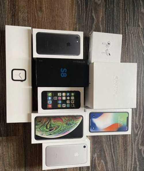 Коробки iPhone, samsung s8,watch, airpods
