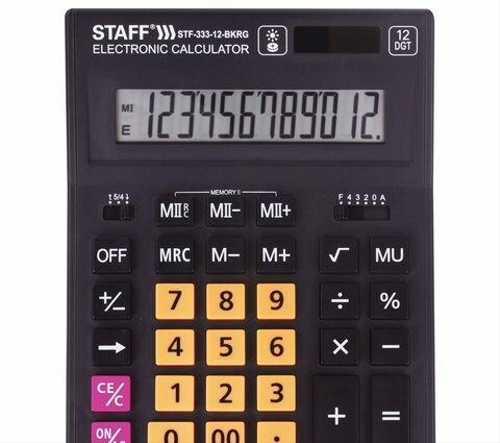 Калькулятор Staff настольный Plus (200*154 мм) 12 разрядов, черно-оранжевый (250460)