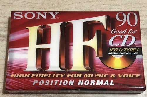 Аудиокассета Sony HF 90 2001 год новая