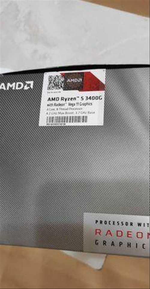 Amd rayzen 3400g BOX Гарантия