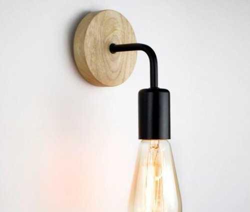 Настенный светильник в винтажном стиле, деревянный