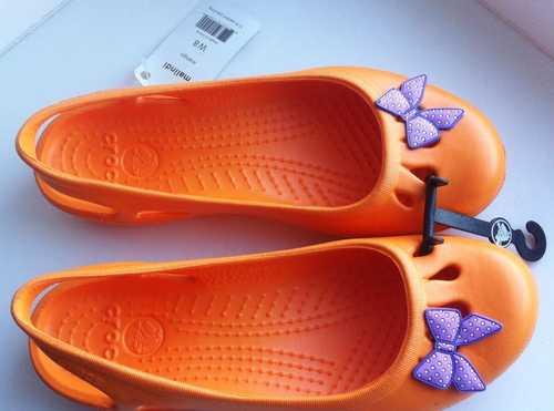 Балетки босоножки лодочки Crocs 37 - 38 р. манго