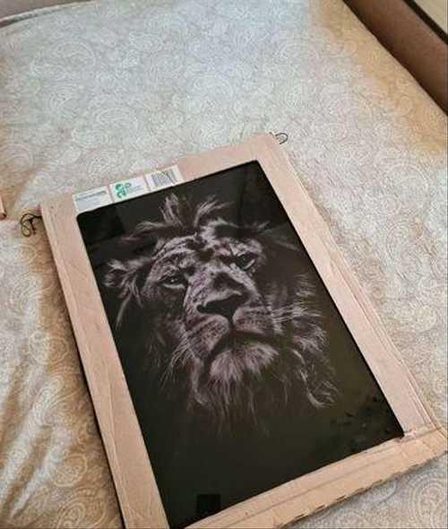 Картина на стекле Лев