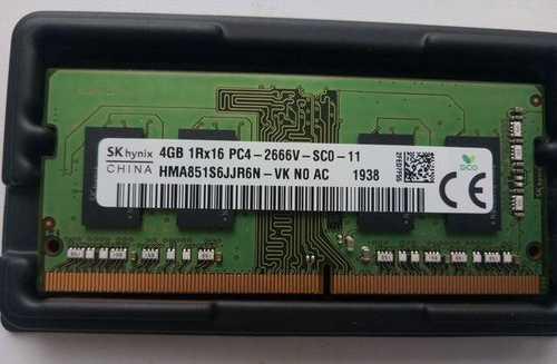 Оперативная память sodimm Hynix 4гб DDR4 2666гц