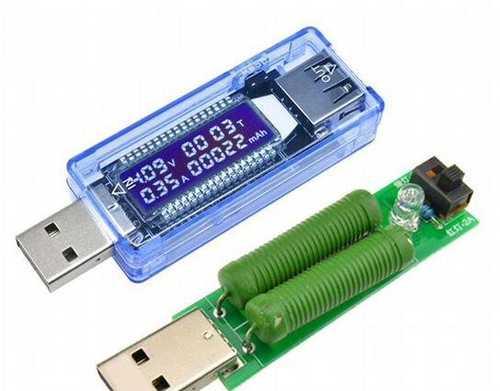 USB Тестер (вольтметр, амперметр) + резистор
