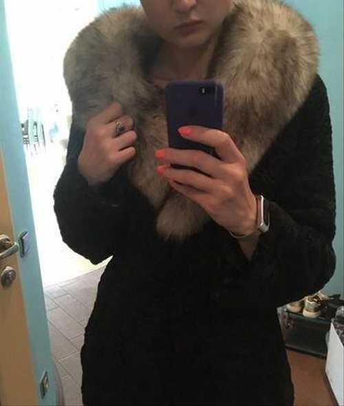 Шуба каракульча +песец. Греция