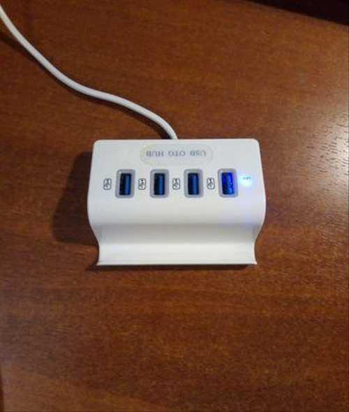 USB HUB 4 порта 3.0+micro usb+держ. для тел