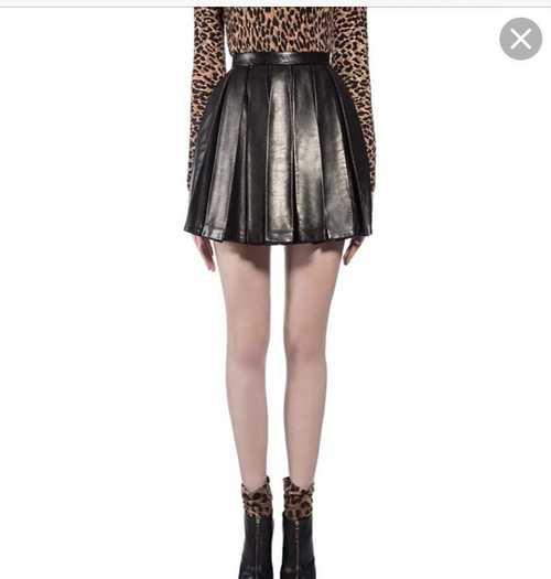 Юбка кожаная Balmain