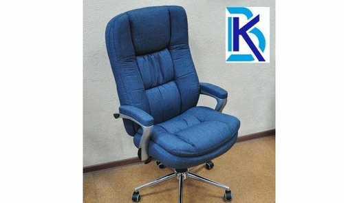 Офисное кресло "Авокадо - Хром" ткань - серо-синяя