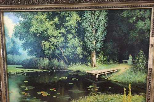 Картина В. Поленова Заброшенный пруд