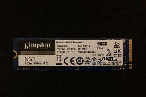 Ssd M2 NVMe 500 gb Kingston 2500 MB/S