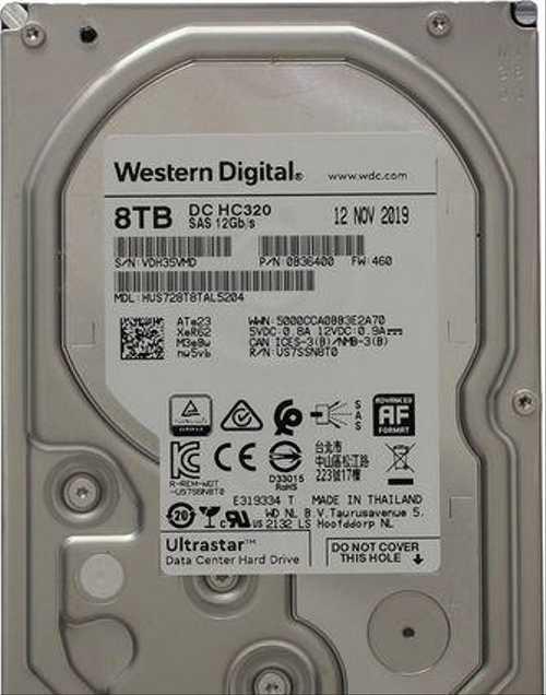 Жёсткие диски Ultrastar DC HC320 8TB SAS и SATA