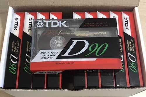 Аудиокассеты TDK D90 1990 год новые 10 штук