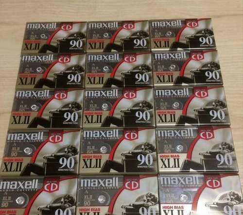 Аудиокассеты Maxell xlii 90 новые 15 штук