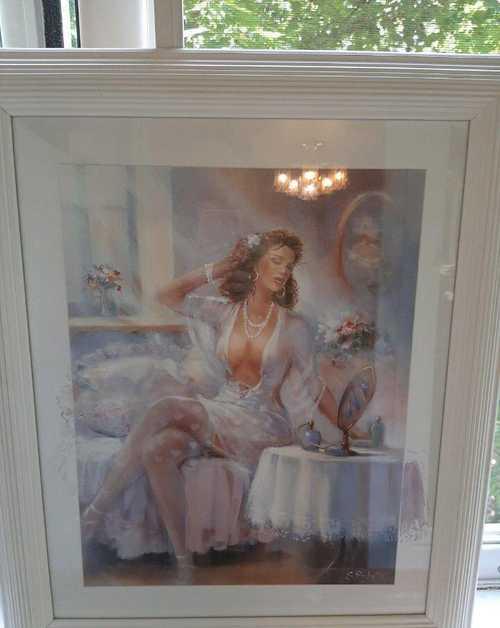 Картина "Дама в постели"