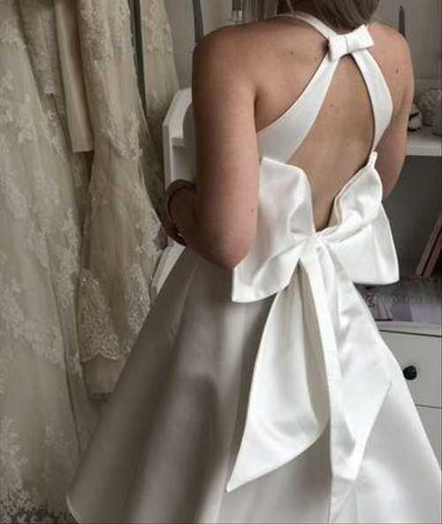 Свадебное платье минимализм короткое