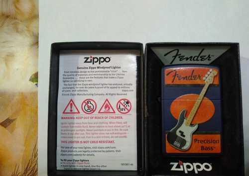Зажигалка Zippo Fender - Precision Bass. Новая