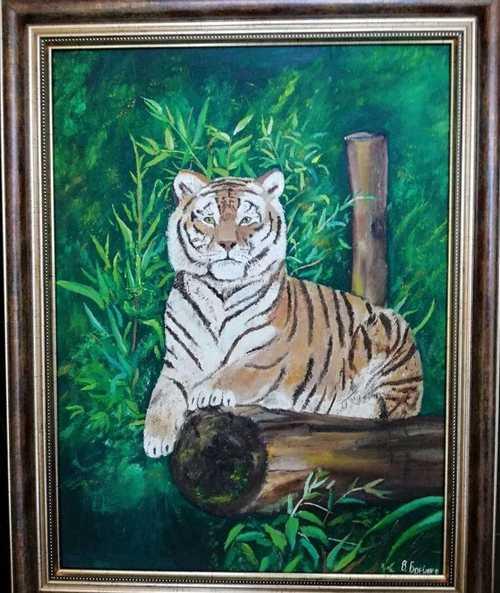 Тигр. Картина маслом