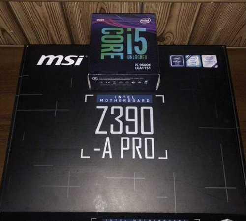 Процессор i5-9600k + мать Msi z390 a Pro