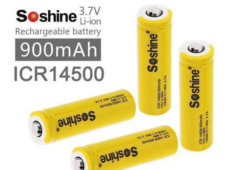 Литиевый аккумулятор Soshine ICR 14500 900mAh