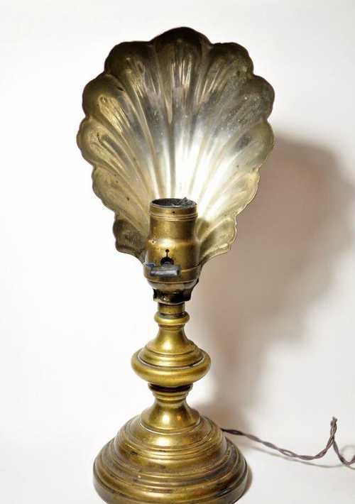 Старинная бронзовая лампа - софит. Начало 20 века