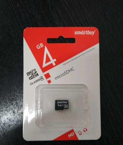 Карта памяти microsd smartbuy 4gb