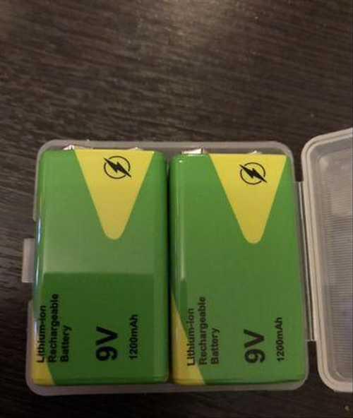 Аккумуляторы 9v, типа krona, 1200mah, 2 шт