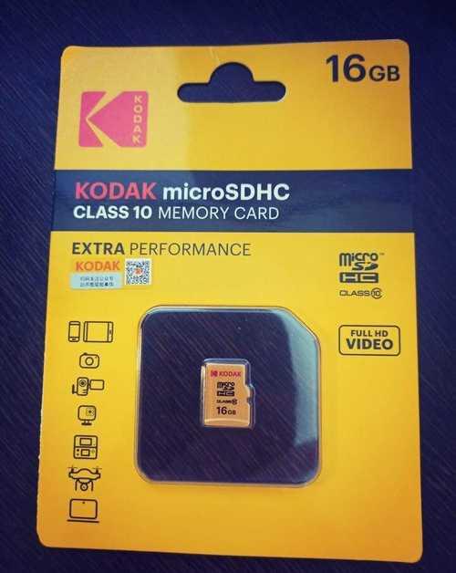 Новая флеш-карта Micro SD 16gb kodak