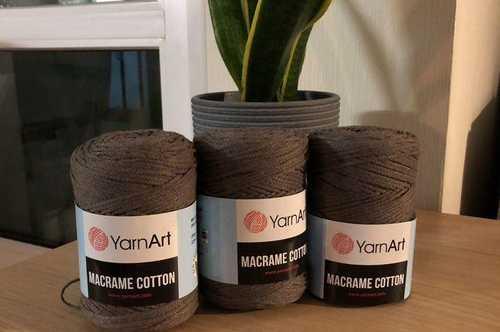 Пряжа Yarnart macrame cotton коричневый