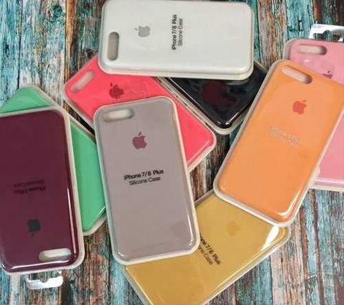 Накладки Silicone case для iPhone 7,8 Plus