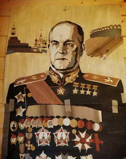 Портрет Георгия Жукова сделан в древней технике Ма