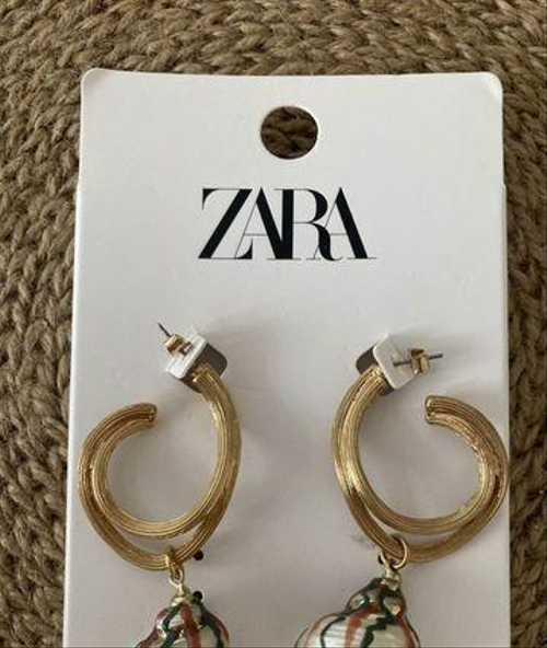 Серьги- колоца, ракушки zara