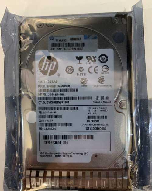 Жесткий диск HP 1.2TB SAS 10K SFF 2.5" 718162-b21