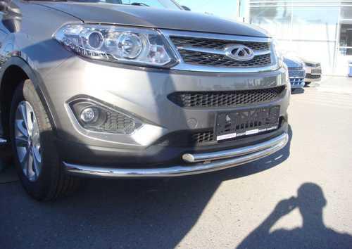 Защита переднего бампера двойная Chery Tiggo 5