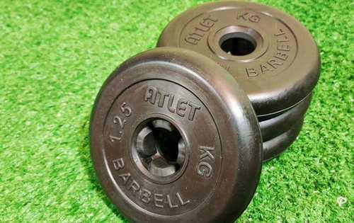 Диск Barbell Atlet - 1.25 кг Новый D25 (26мм)